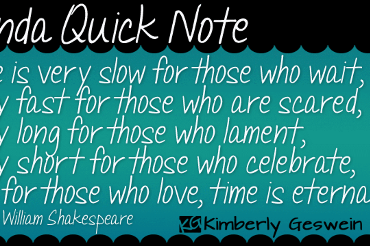 Janda Quick Note Font | Kimberly Geswein | FontSpace