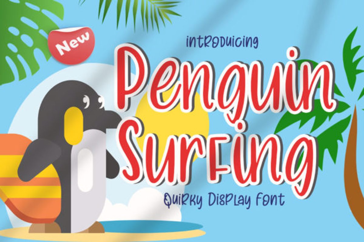 Penguin Surfing Font | Isolatype | FontSpace