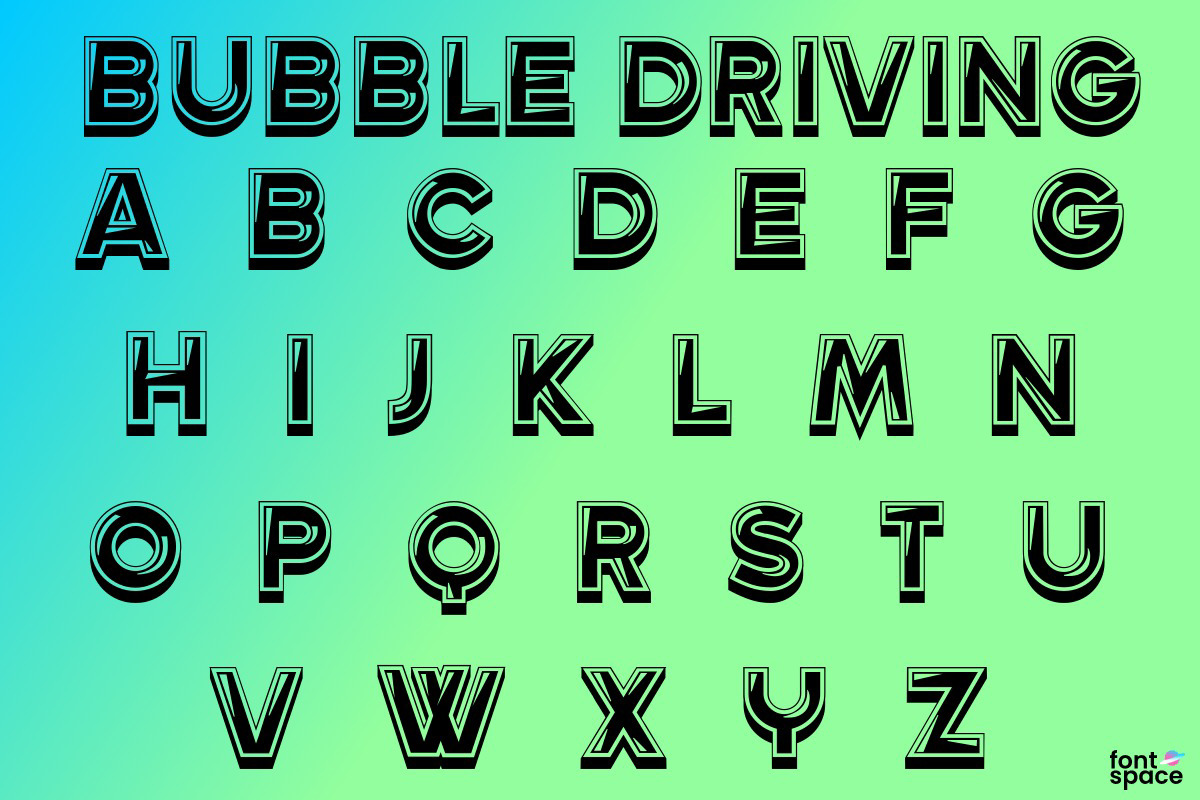 Bubble Driving Font | Vladimir Nikolic | FontSpace