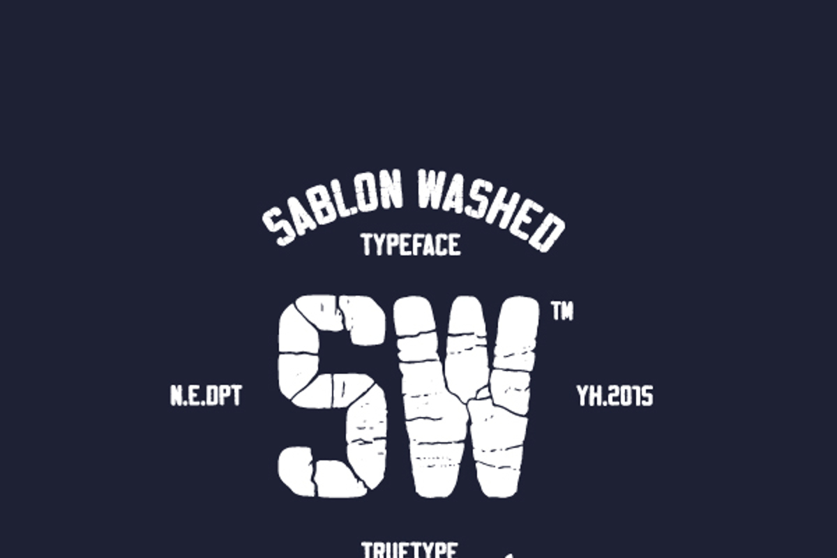 Sablon Washed Font | Youssef Habchi | FontSpace