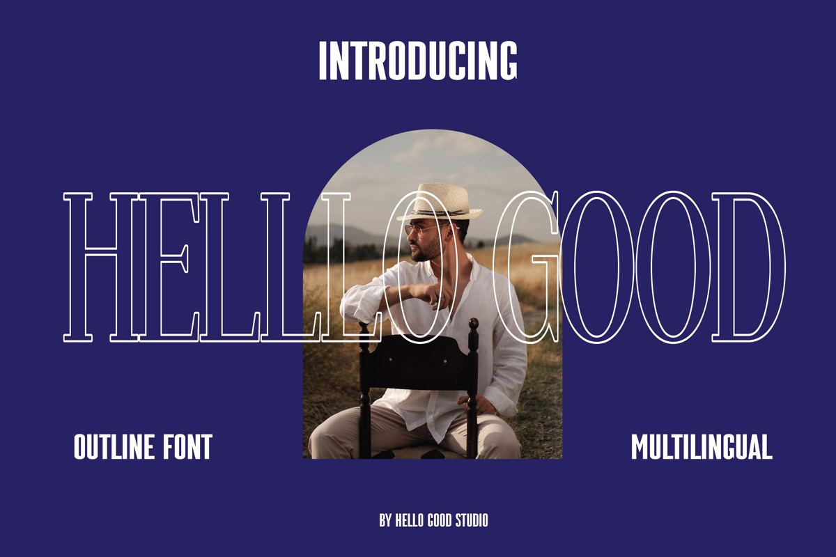 Hello good old outline Font | Studio Hello Good | FontSpace