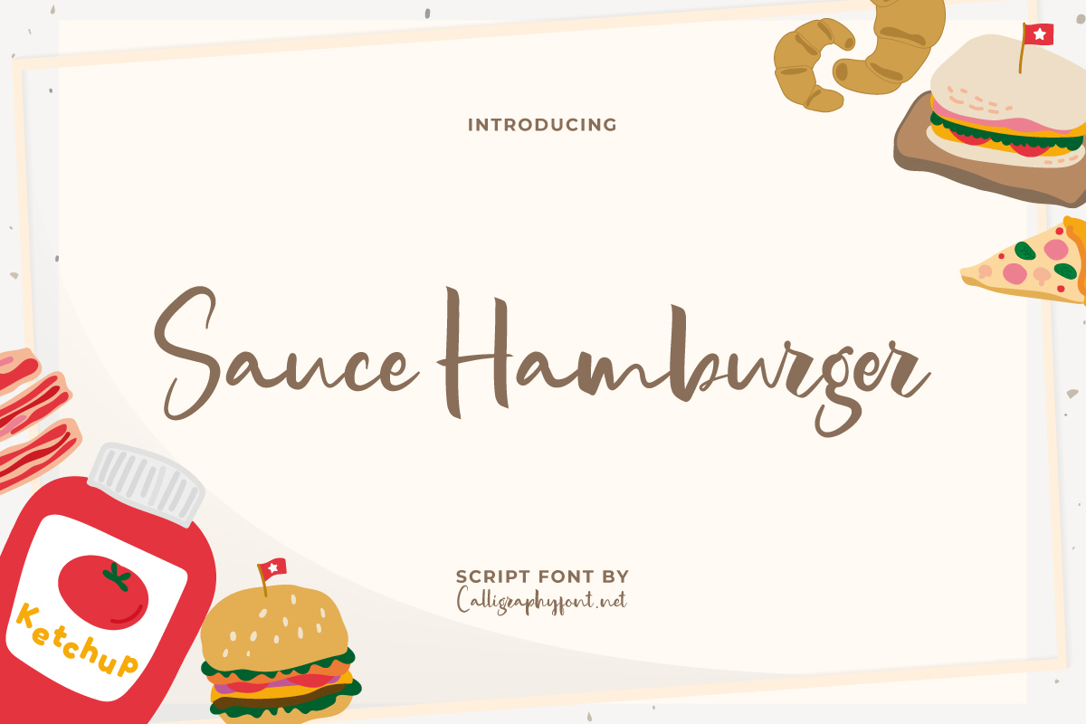 Sauce Hamburger Font | CalligraphyFonts.net | FontSpace