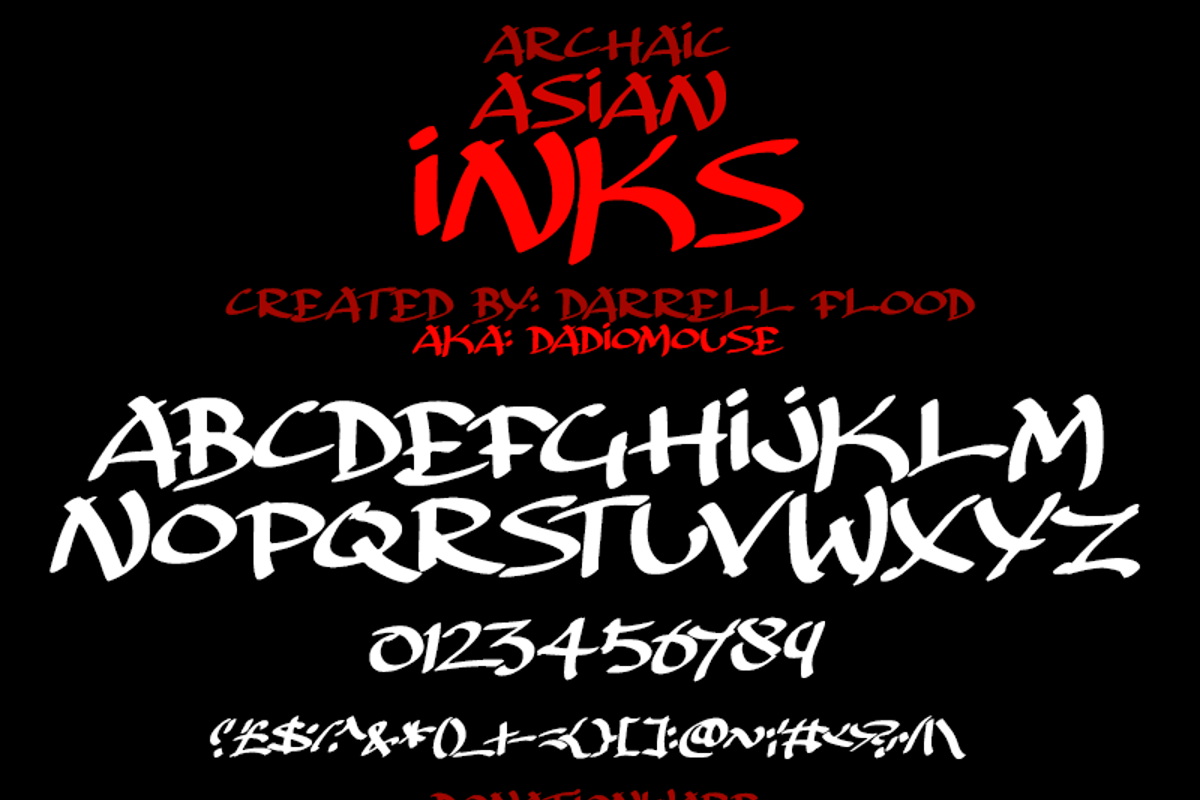 Archaic Asian Inks Font | HAWTPIXEL - Darrell Flood | FontSpace
