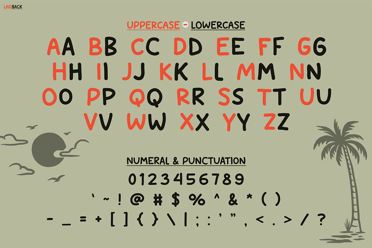 LAID - BACK Font | Pinisiart | FontSpace