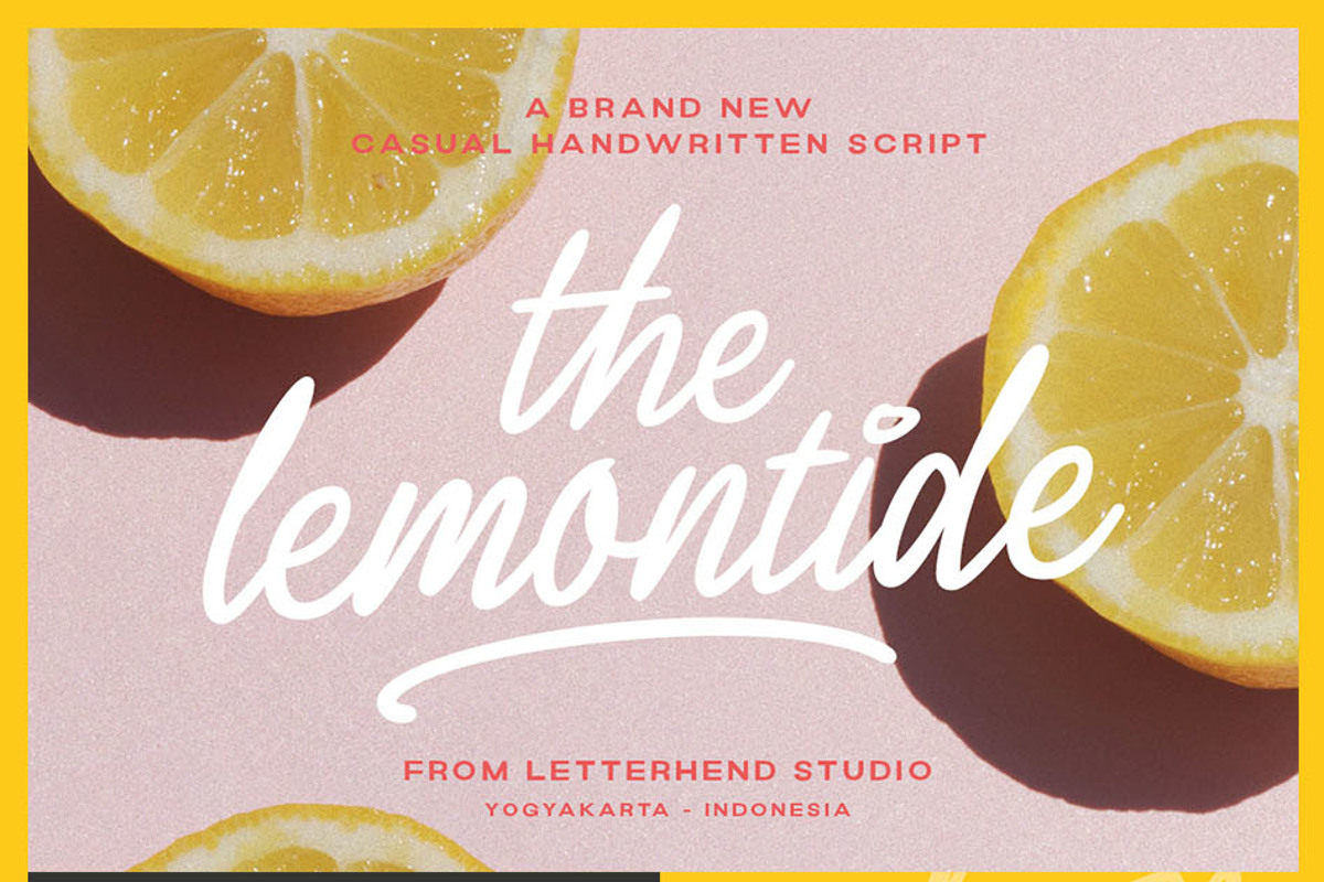 Lemontide Script Font | Letterhend Studio | FontSpace
