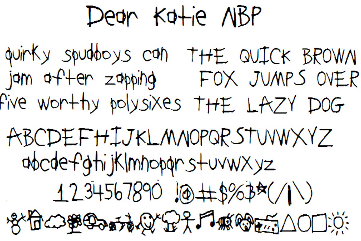 DearKatieNBP Font - Free Download