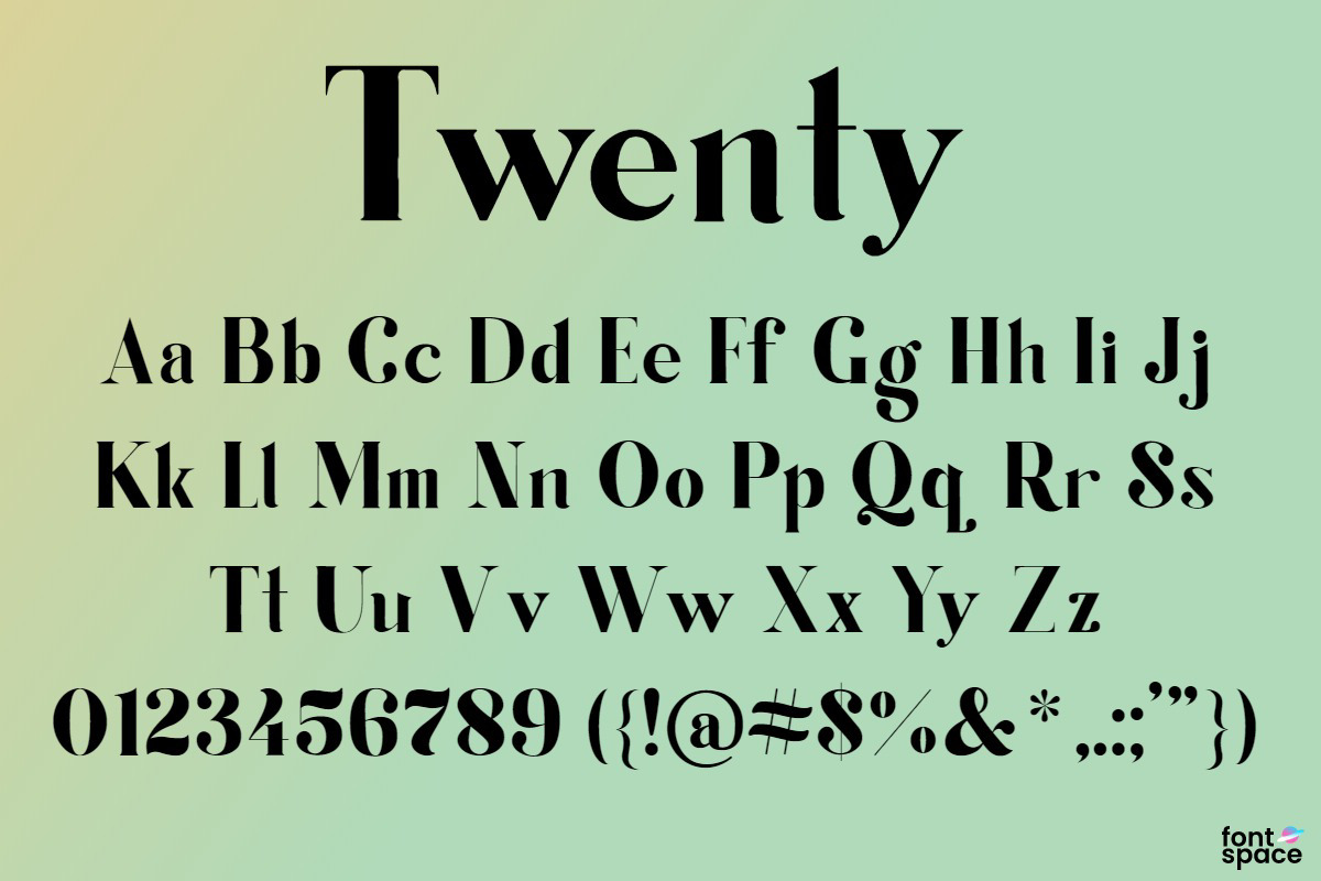 Twenty Font | Denee Wall | FontSpace