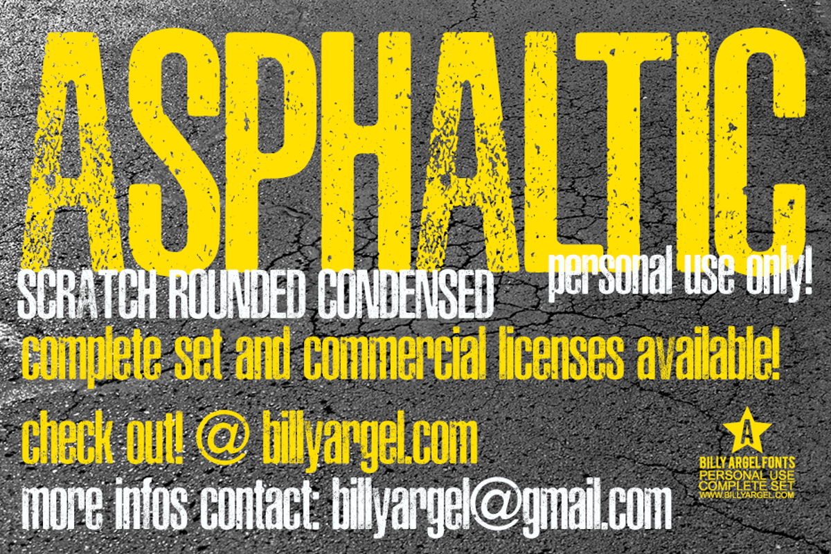 ASPHALTIC SCRATCH ROUNDED Font | Billy Argel Fonts | FontSpace