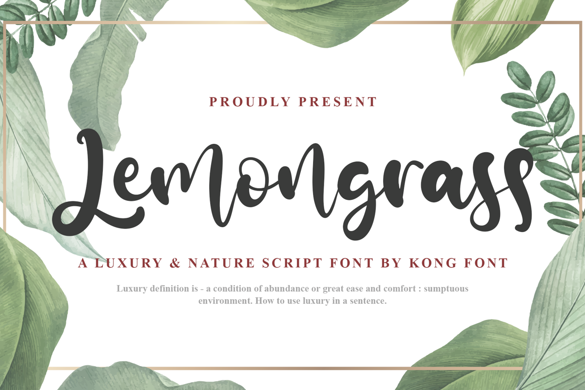 Lemongrass Font | Fontkong | FontSpace
