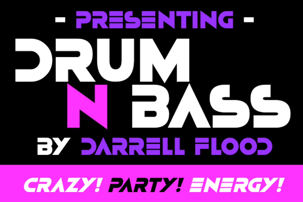 Drum N Bass Font | HAWTPIXEL - Darrell Flood | FontSpace