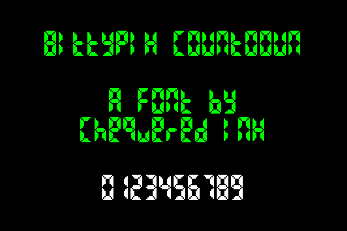 Bittypix Countdown Font | Chequered Ink | FontSpace