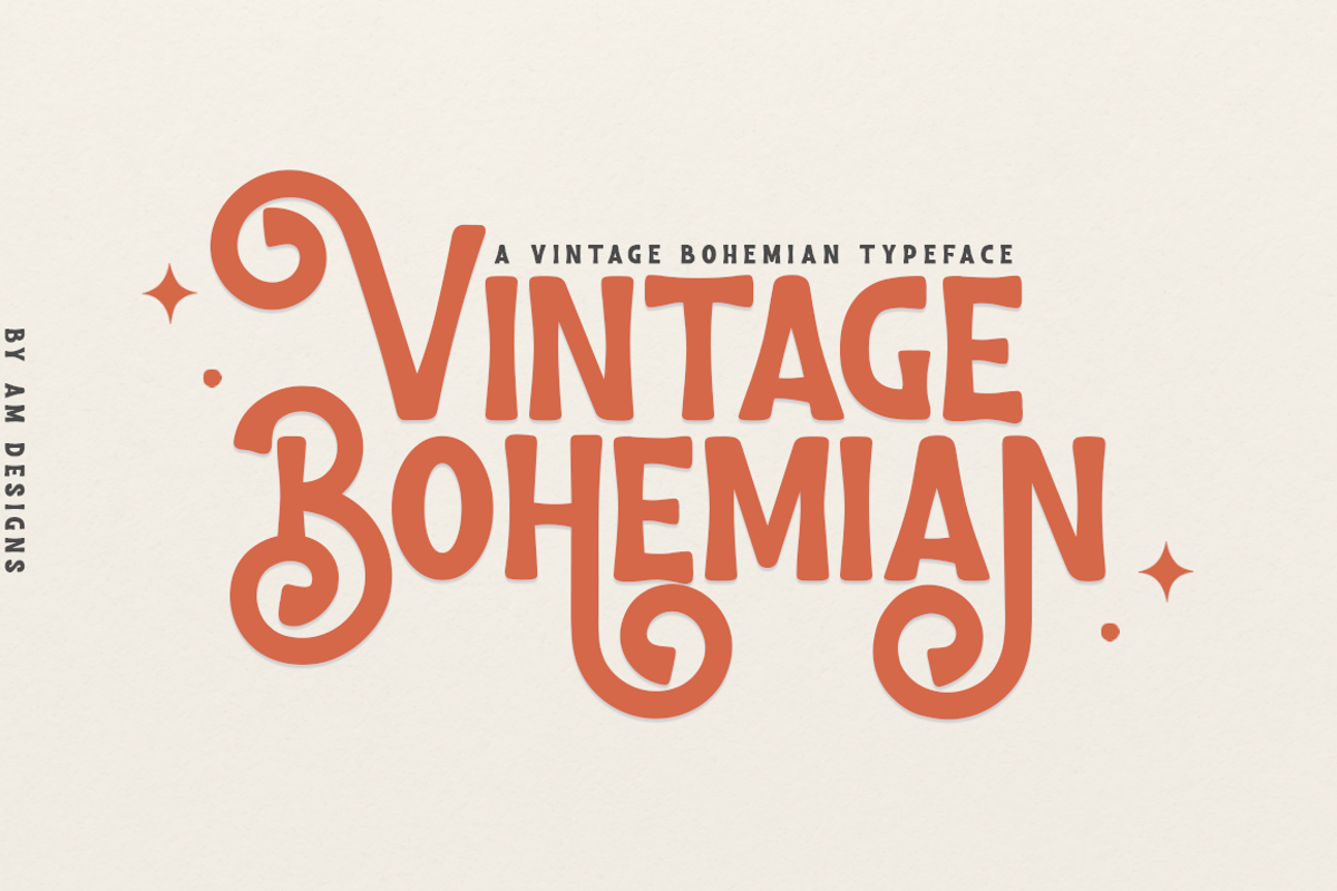 VINTAGE BOHEMIAN Font | AM Designs | FontSpace