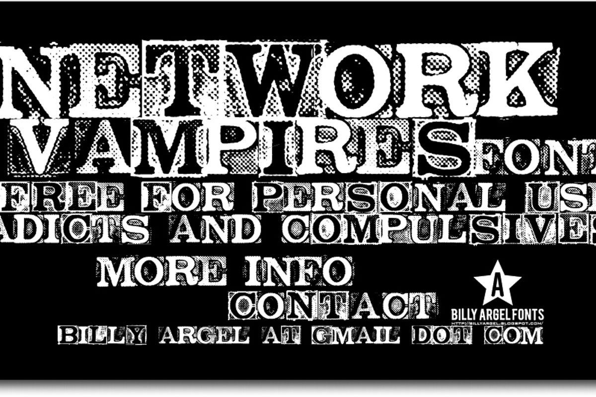 NETWORK VAMPIRES Font | Billy Argel Fonts | FontSpace