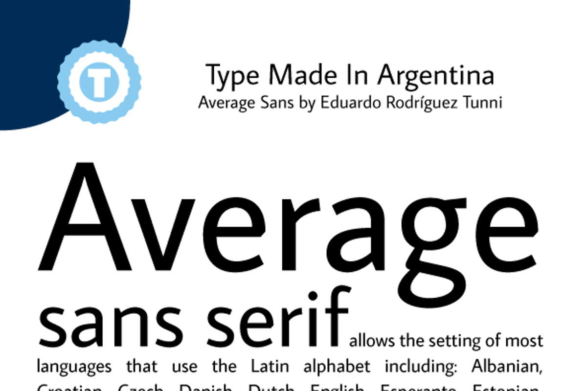 Average Sans Font | Eduardo Tunni | FontSpace