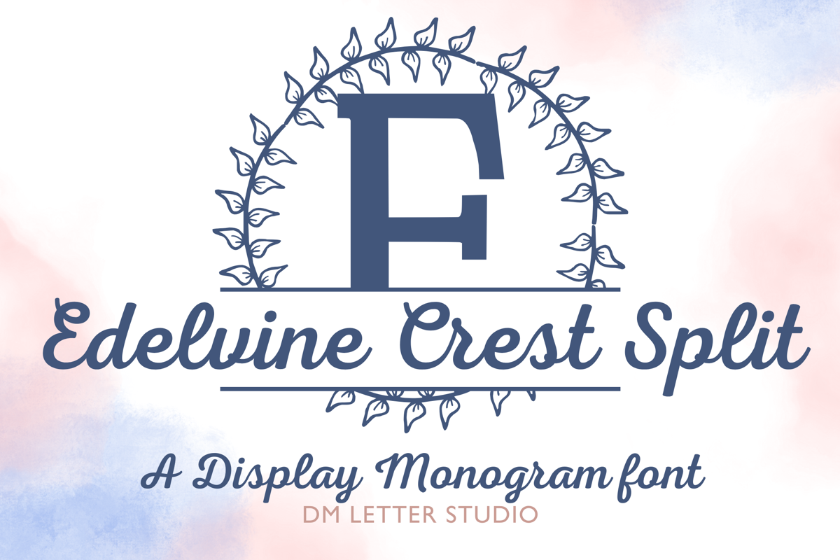 Edelvine Crest Split Monogram Font | Dmletter studio | FontSpace