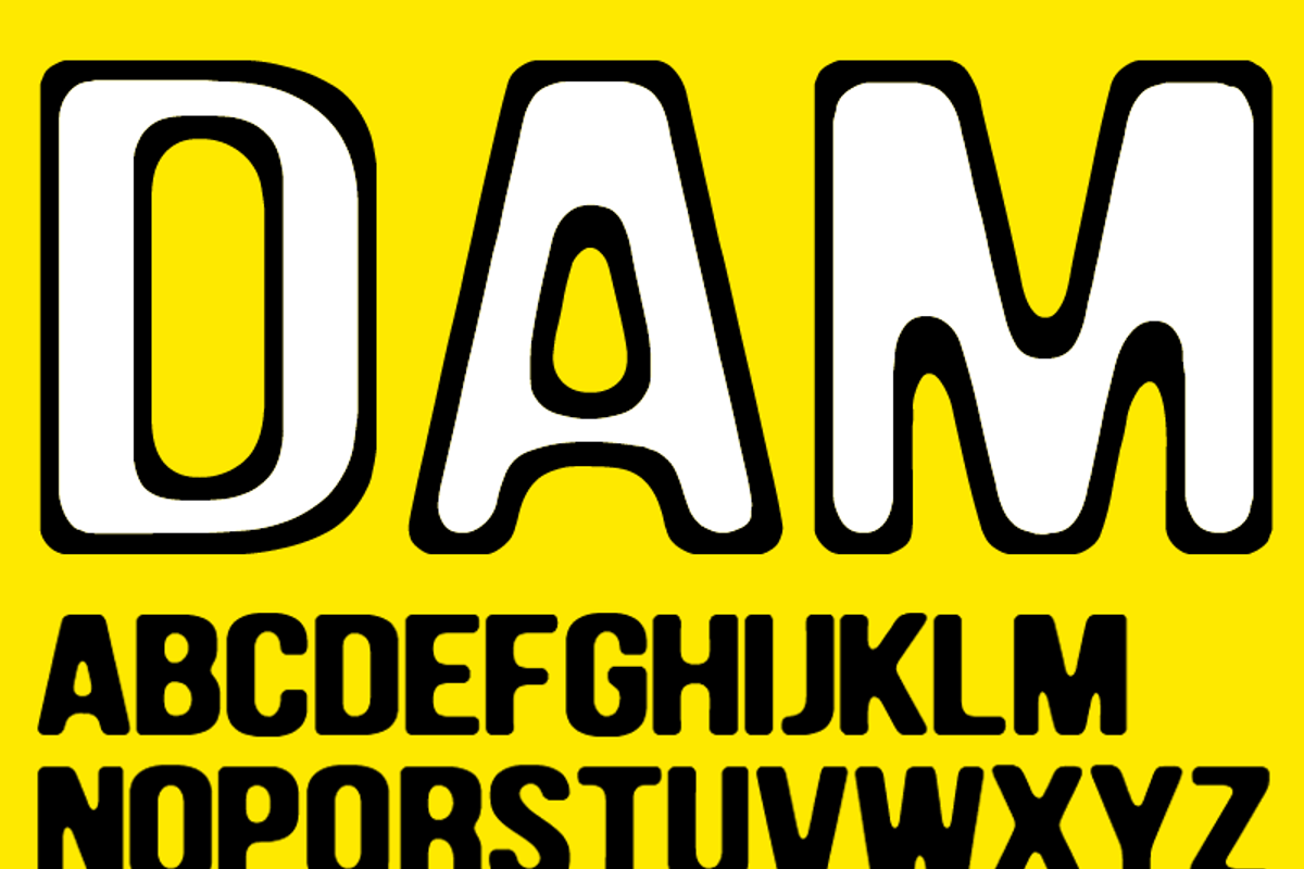 DAM Font | SAJI JOHNNY KUNDUKULAM | FontSpace