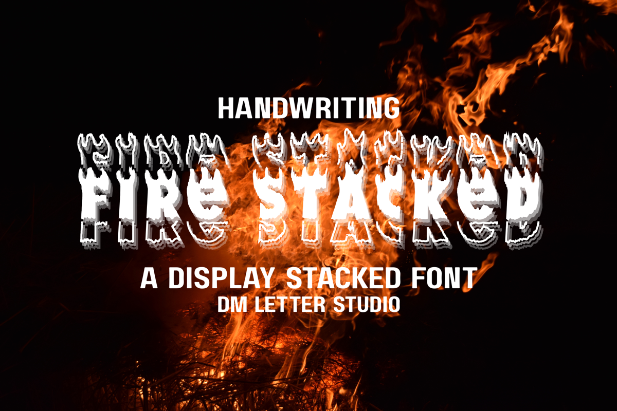 Handwriting Fire Stacked Font - Free Download