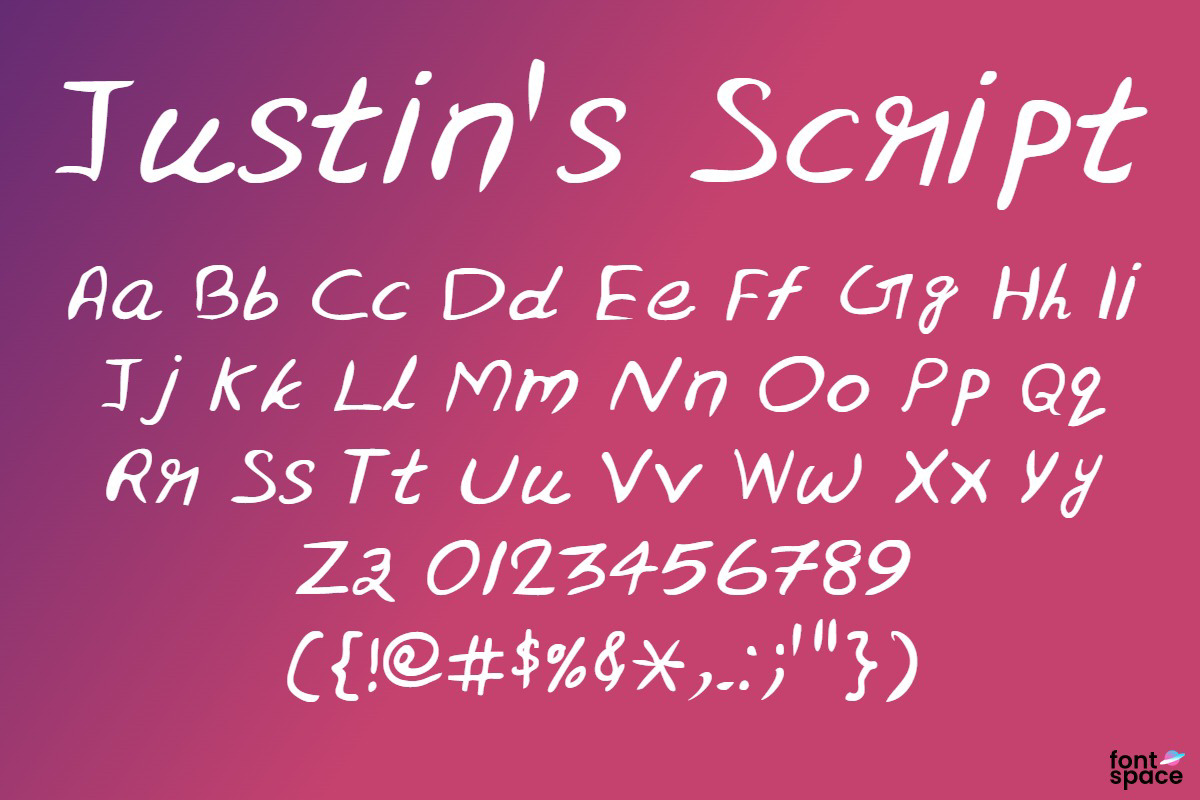 Justin's Script Font | Typemakers | FontSpace