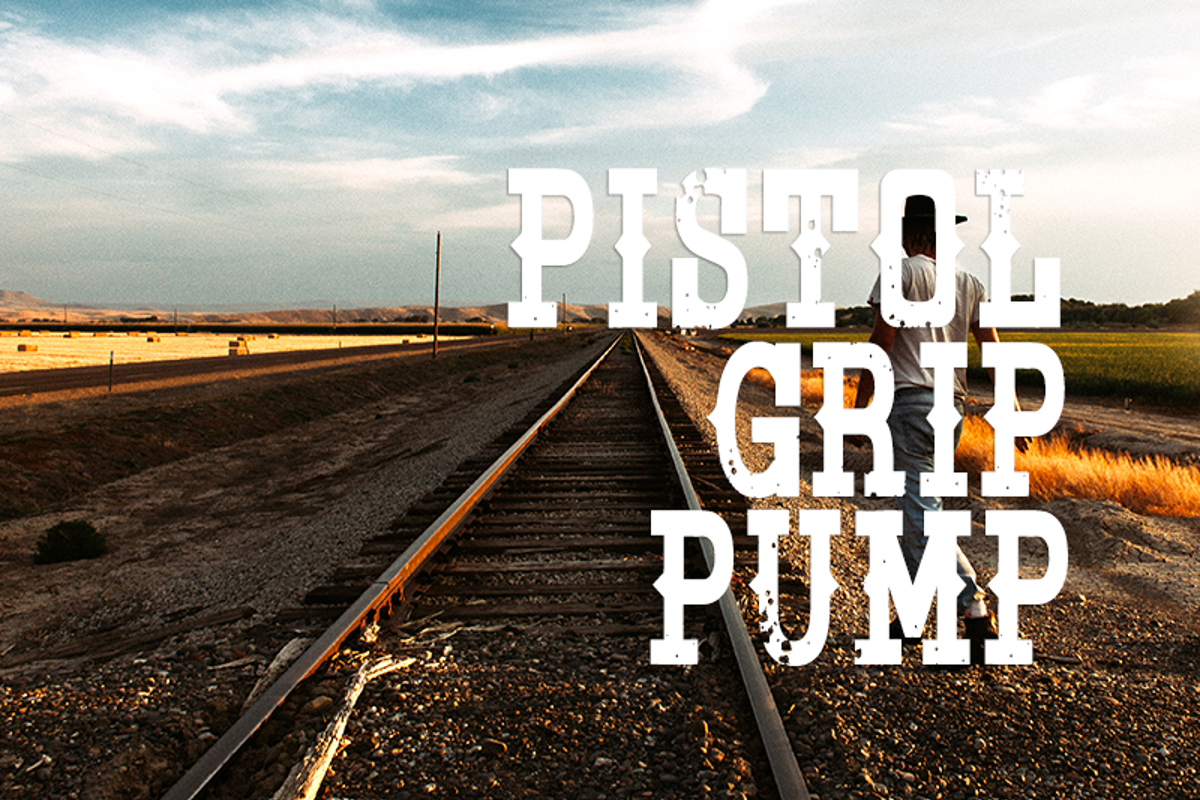 Pistol Grip Pump Font | Font Monger | FontSpace