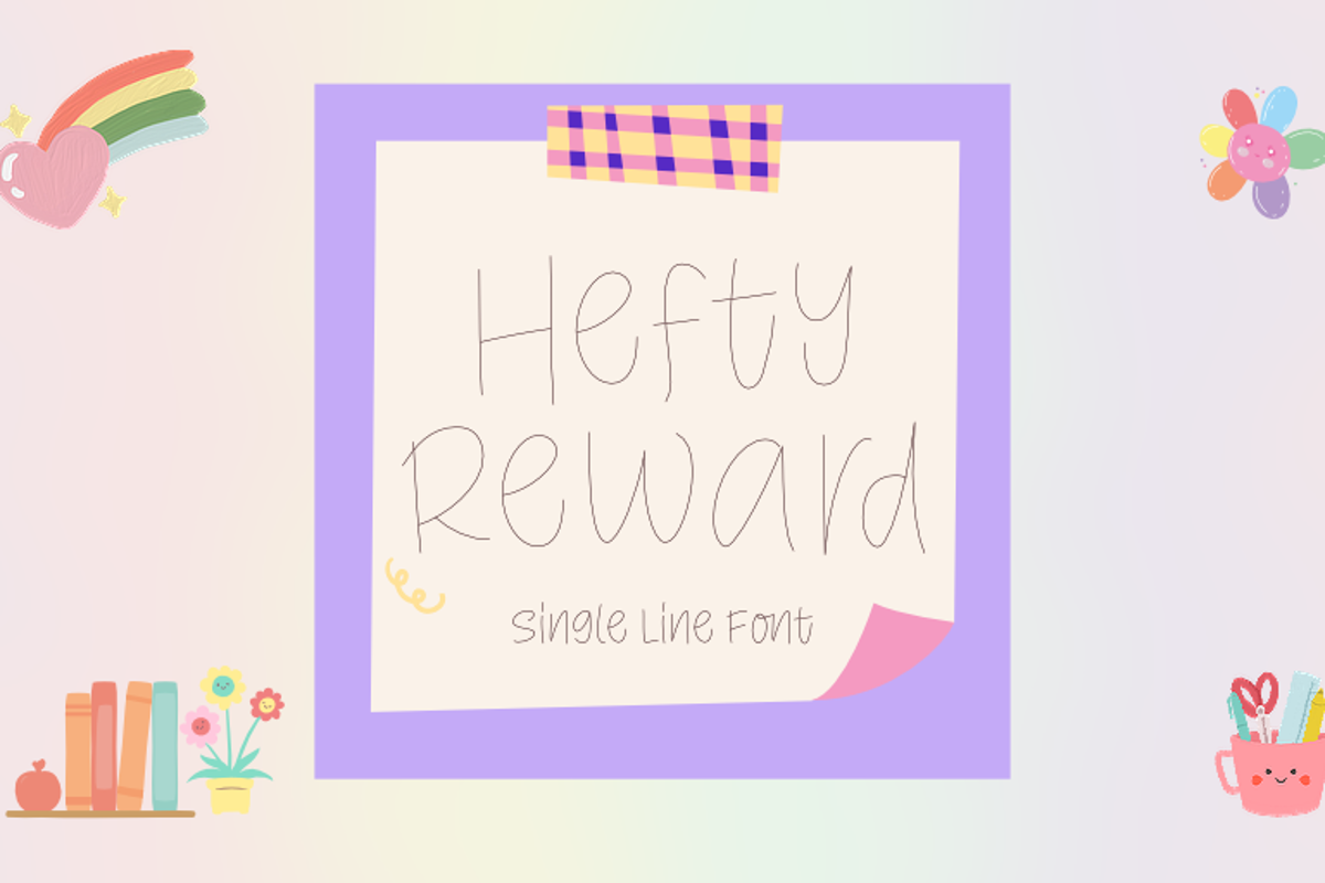 Hefty Reward Single Line Font | Single Line Studio | FontSpace