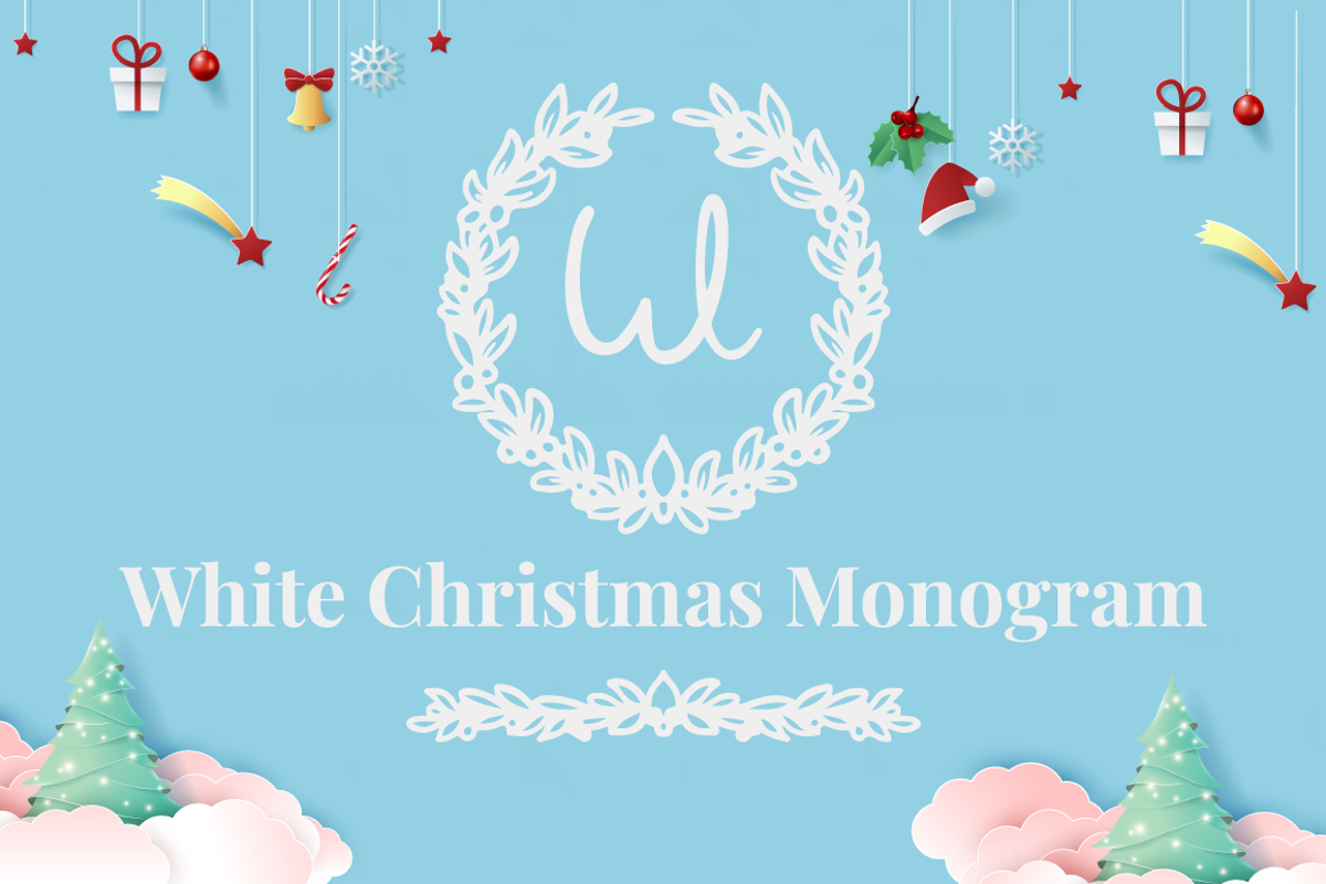 White Christmas Monogram Font | Attype Studio | FontSpace