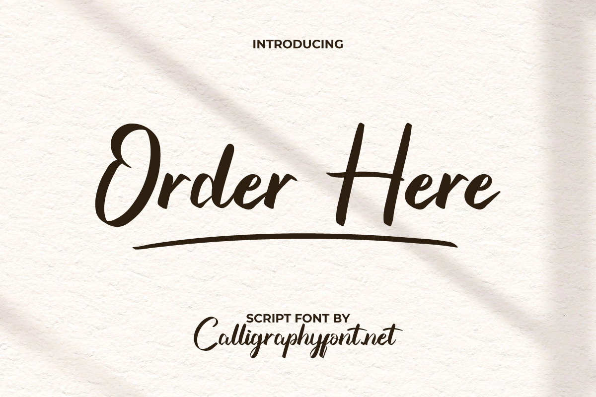 Order Here Font | CalligraphyFonts.net | FontSpace