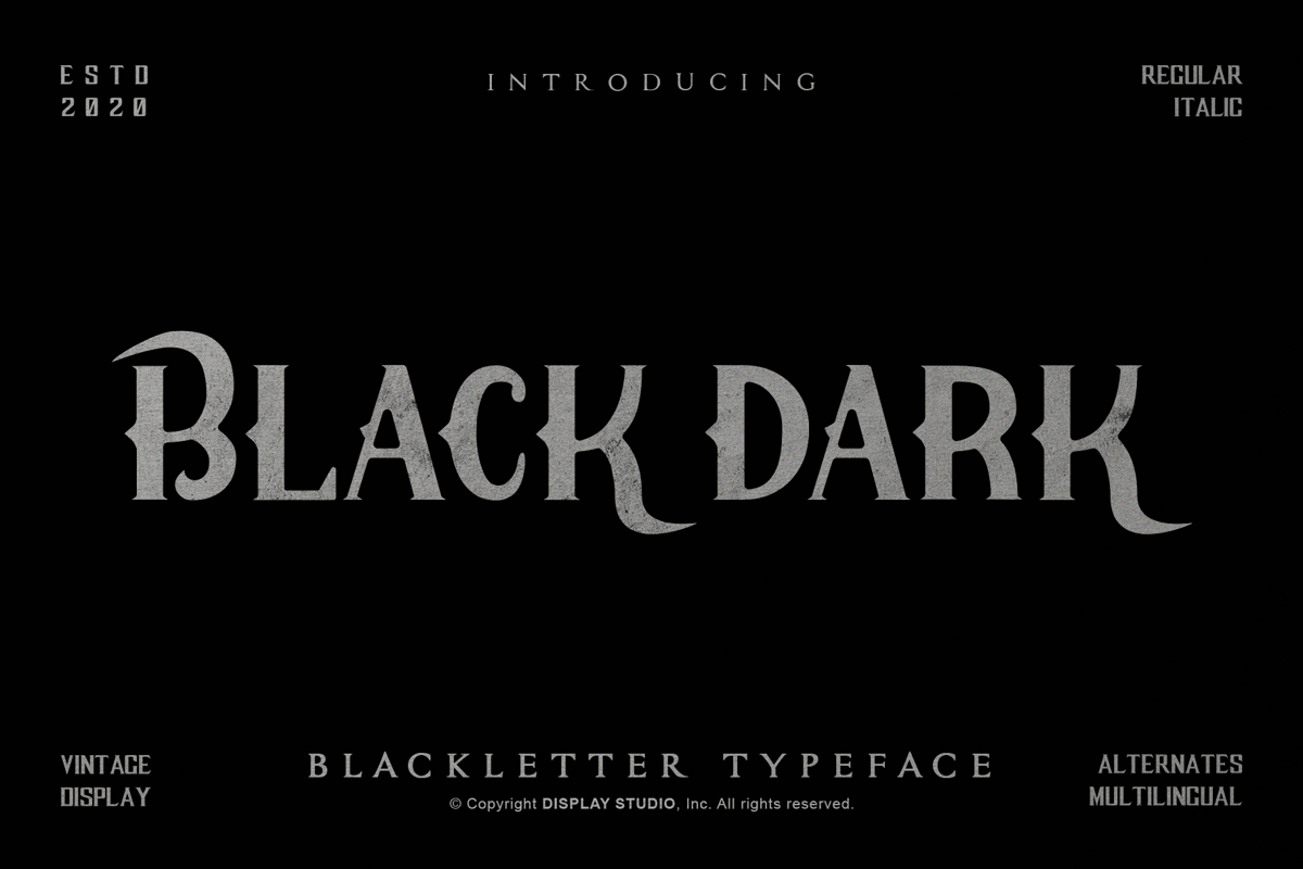 Black Dark Font DisplayStudio FontSpace