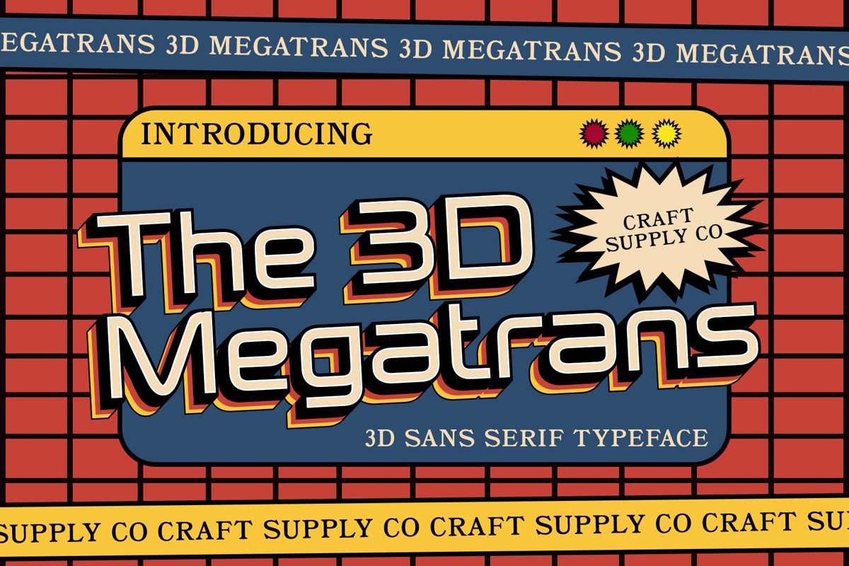 Megatrans 3D Font | craftsupplyco | FontSpace