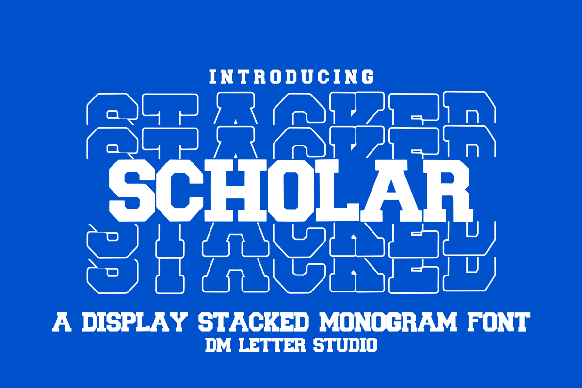 Scholar Stacked Monogram Font - Free Download