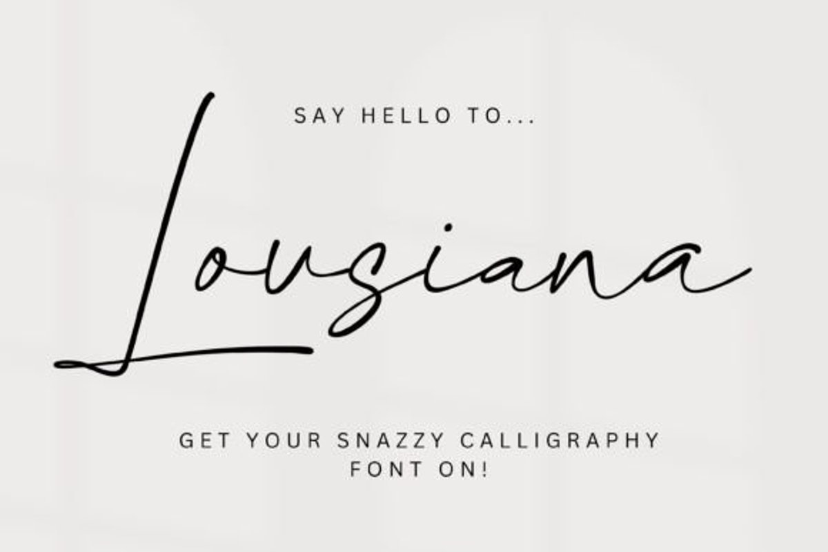 Lousiana Handwriting Font | Solidtype | FontSpace