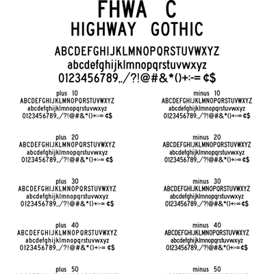 Highway Gothic FHWA | Collection | FontSpace