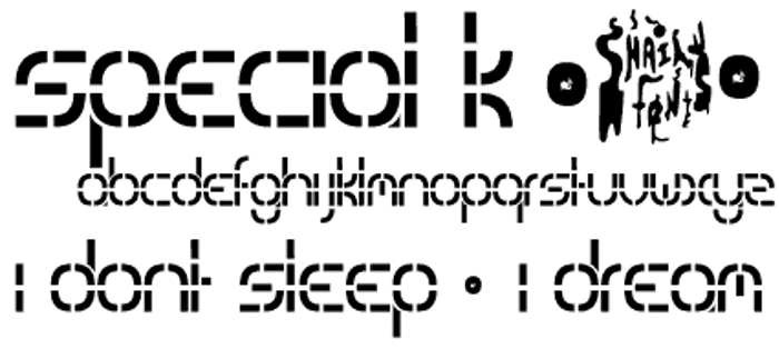 Special k Font | SnailFonts | FontSpace