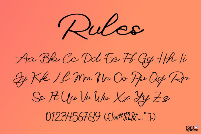 Rules Font | Letterlycious | FontSpace
