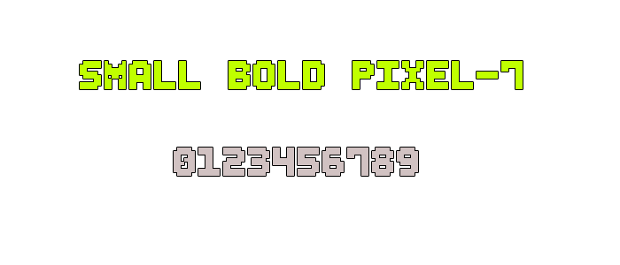 Small Bold Pixel-7 Font | Style-7 | FontSpace