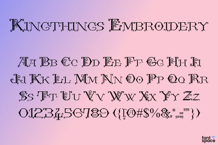 Kingthings Embroidery Font | Kingthings | FontSpace