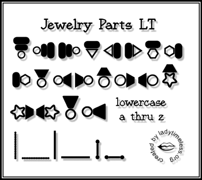 Jewelry Parts LT Font | LadyTimeless | FontSpace