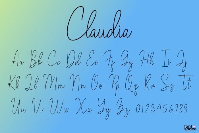 Claudia Font | malltaletter | FontSpace