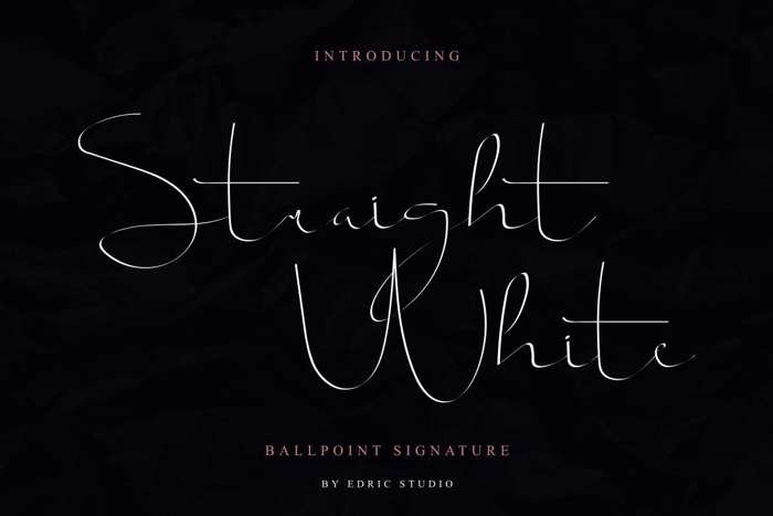 Straight White Font by Edric Studio