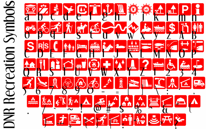 DNR Recreation Symbols Font | Minnesota Department of Natural Resources ...
