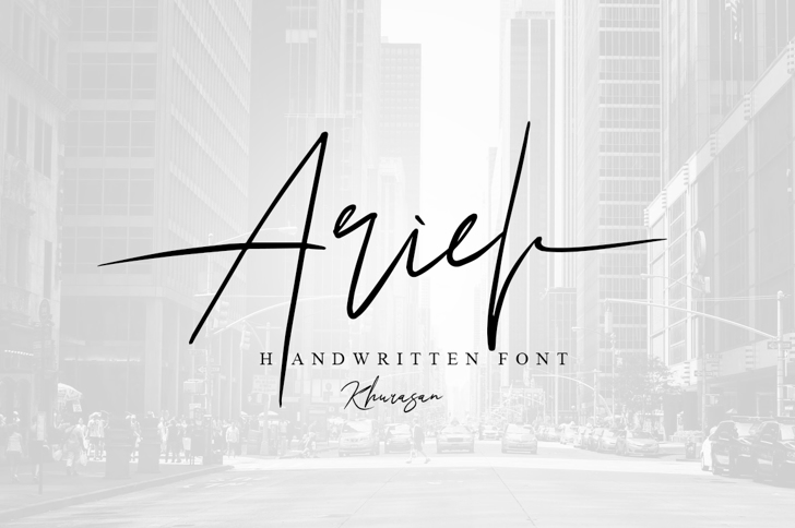 Ariel Script Font Designed By Khurasan
