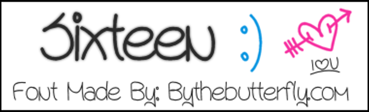 Sixteen Font | Designed by ByTheButterfly