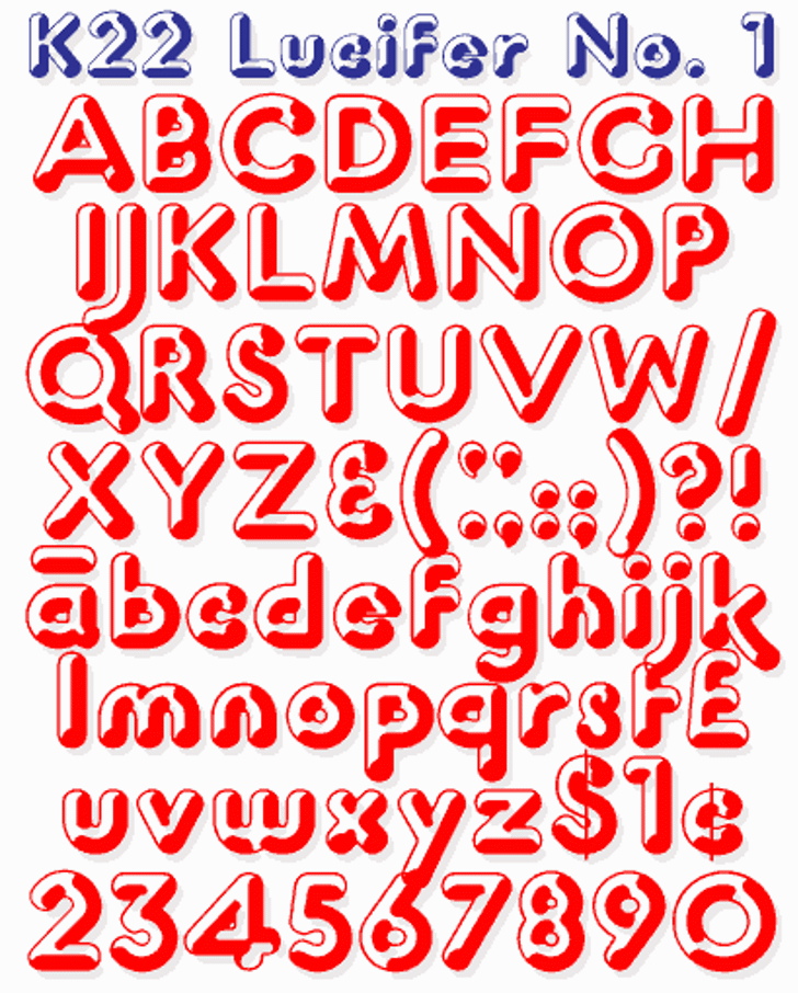 K22 Lucifer No. 1 Font | Designed by Toto