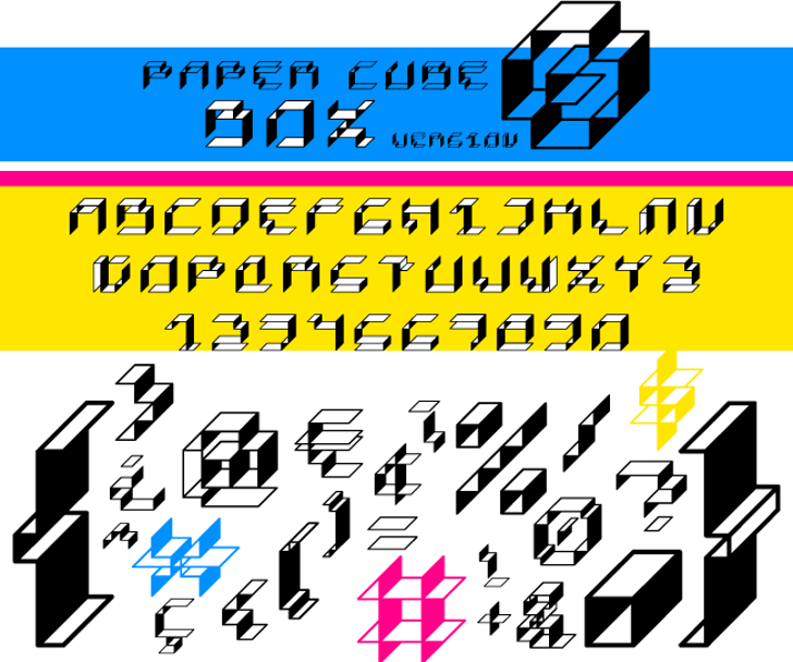 Paper Cube Font Family (4 styles) by pistocasero | FontSpace