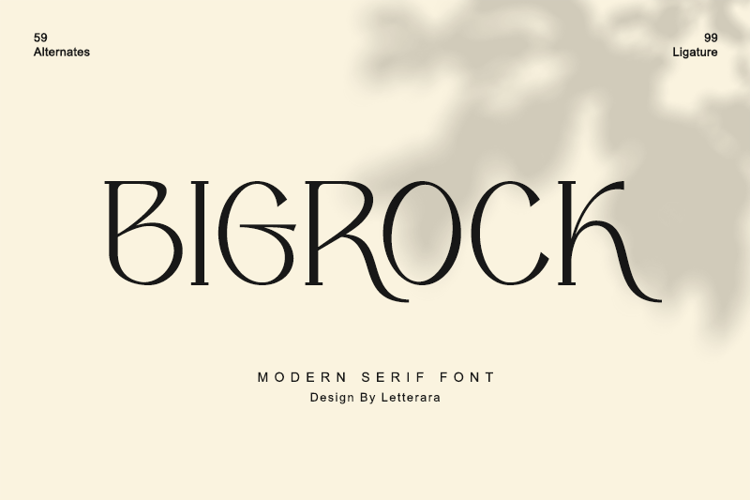 Bigrock Font Letterara FontSpace