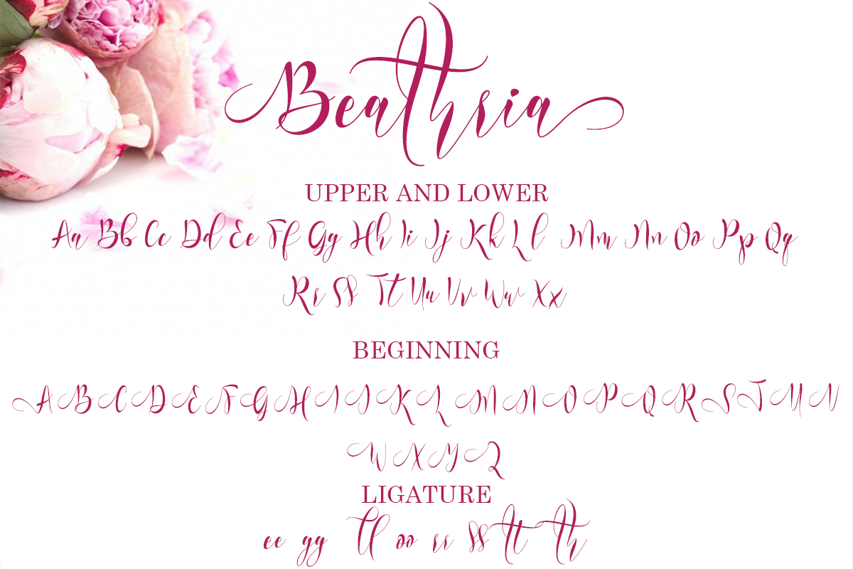 Beathria Font | Yoga Letter | FontSpace