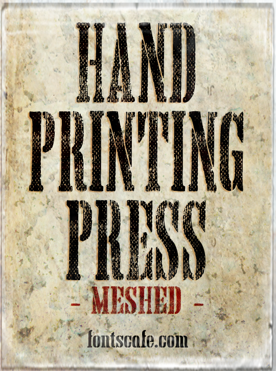 Hand Printing Press Meshed_demo Font by FontsCafe | FontSpace