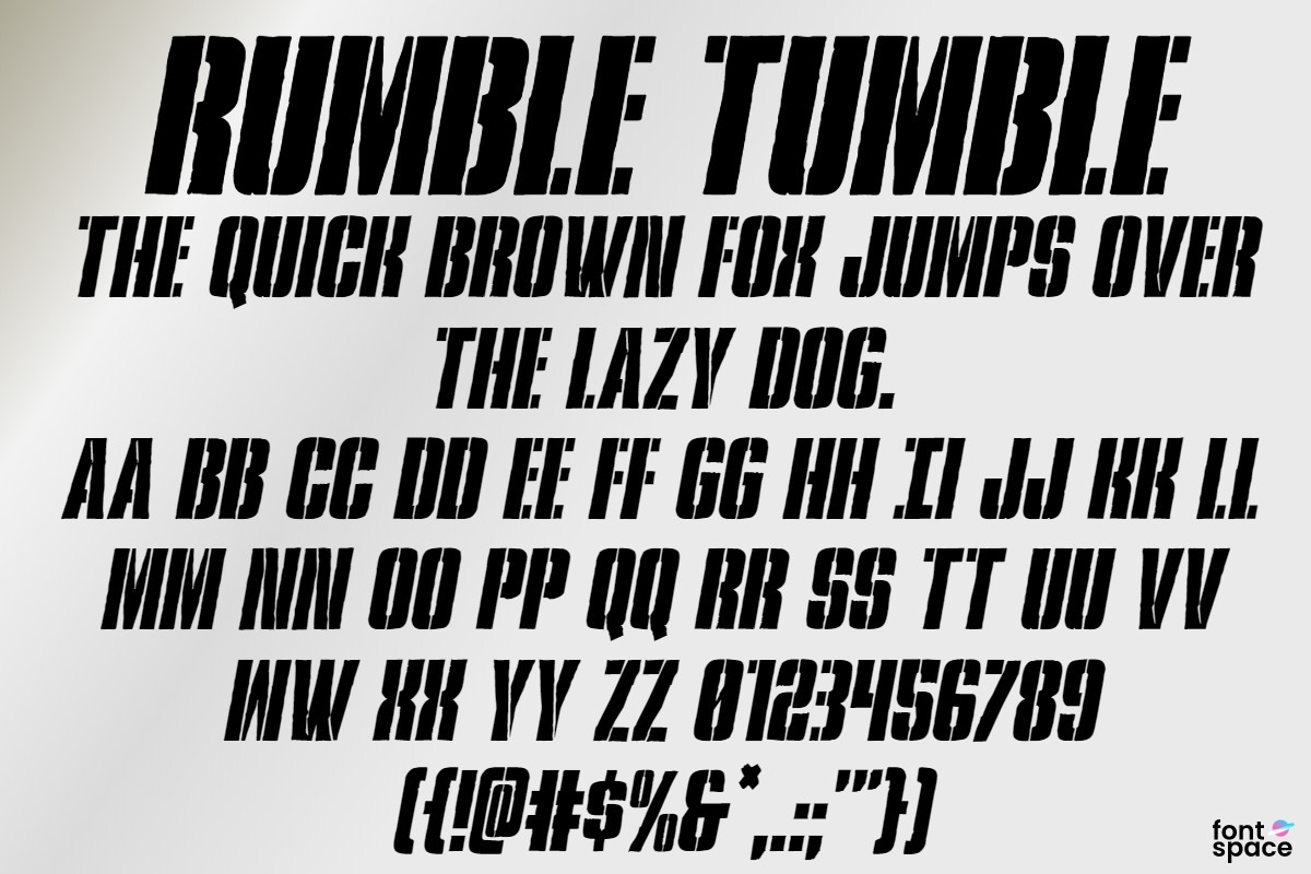 Rumble Tumble Font | Iconian Fonts | FontSpace