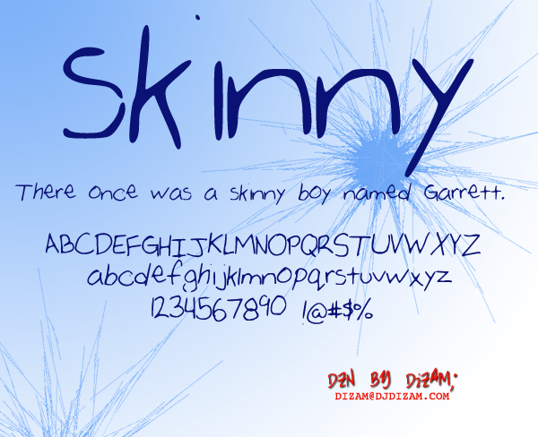 SKINNY Font by Dizam