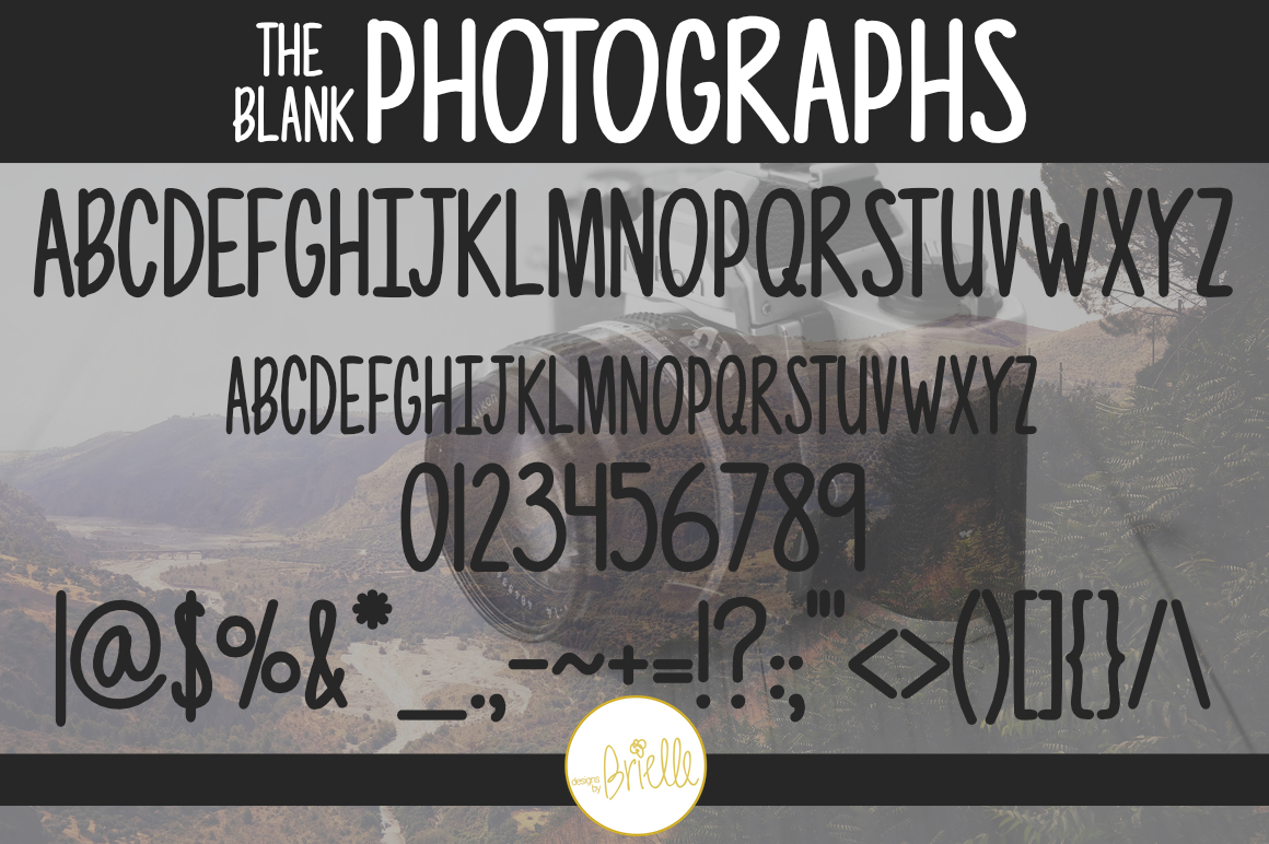 Photographs Font by Designs by Brielle | FontSpace