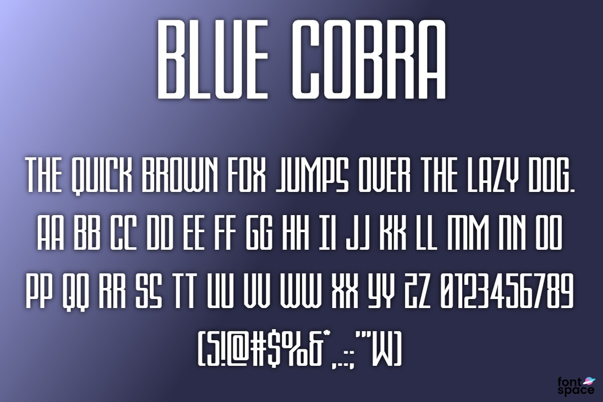 Blue Cobra Font | Iconian Fonts | FontSpace